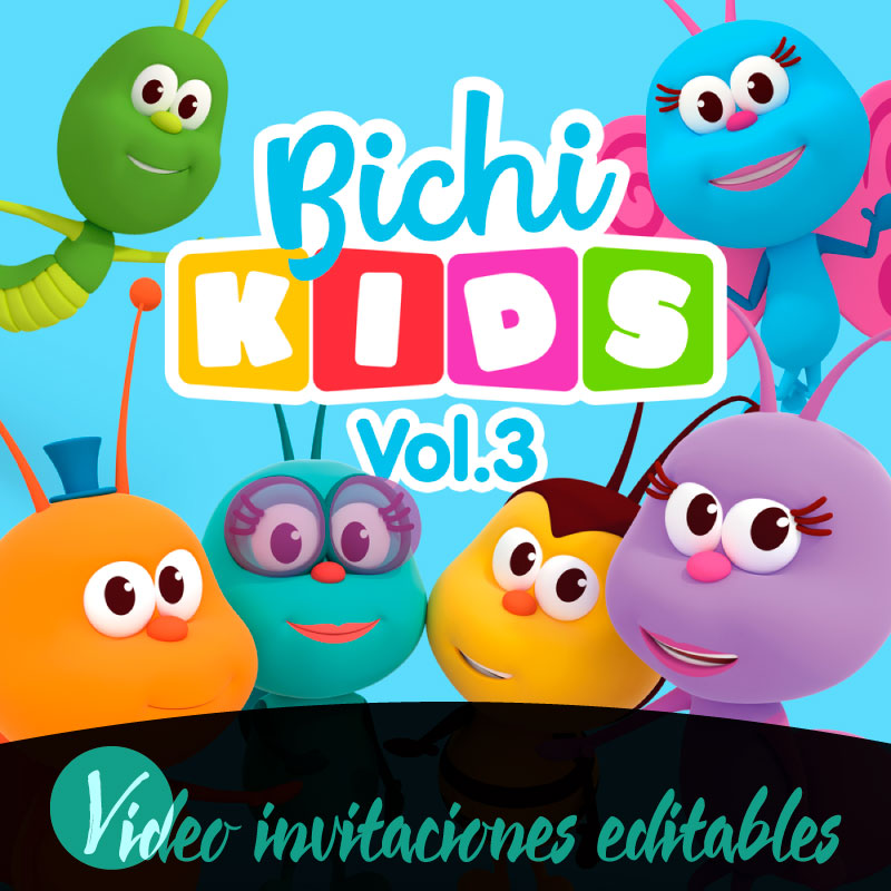 Video invitación de Bichikids 01 Video Invitaciones Editables
