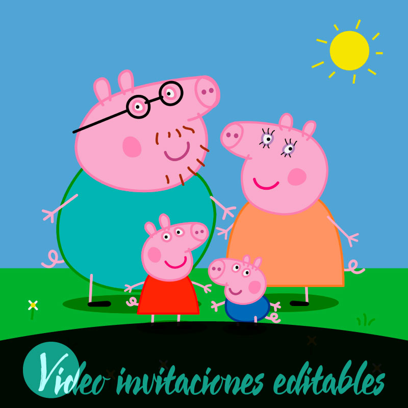 Video invitación de Peppa Pig 01 Video Invitaciones Editables