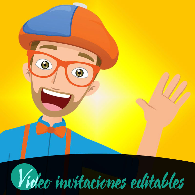 Blippi video invitation 01 Video Invitaciones Editables