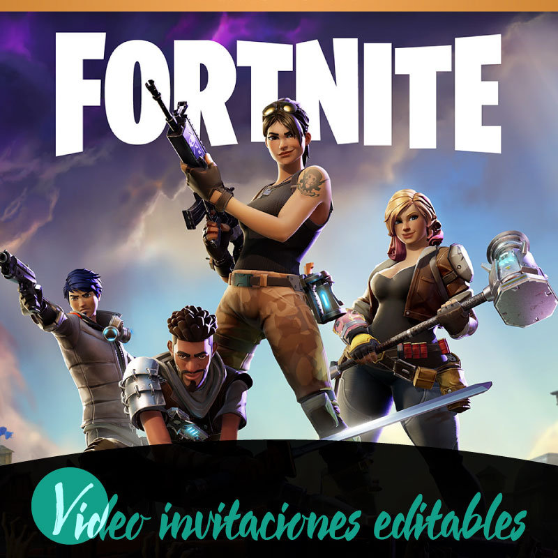 Video invitación de Fortnite 01 Video Invitaciones Editables