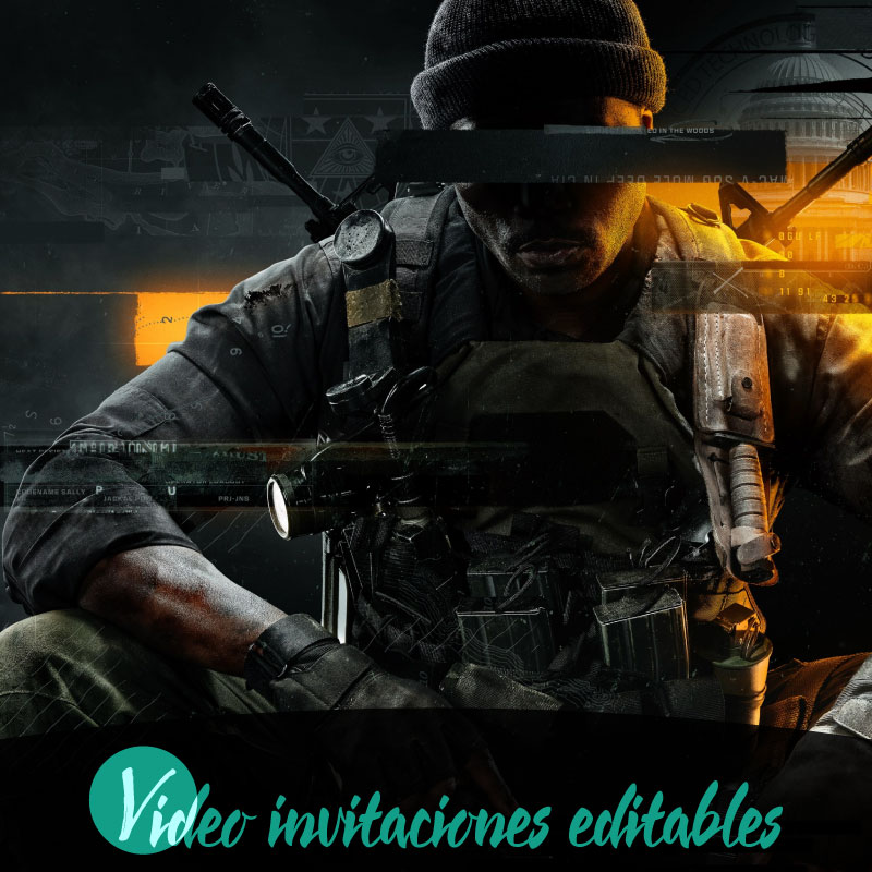 Video invitación de Call of Duty 01 Video Invitaciones Editables