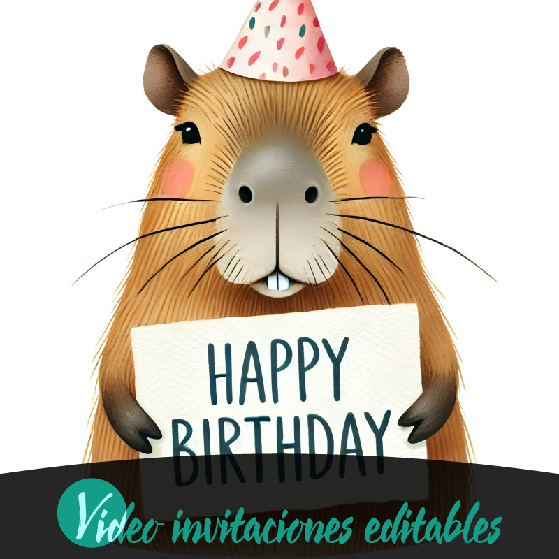 Video invitación de Capibara 01, fácil y rápida 2026 Video Invitaciones ...